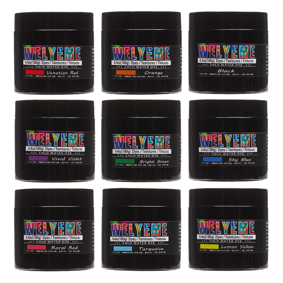 Tie Dye Powder Bulk, Fabric Dye Powder 9 Pack, Cold Water Dye Set for ...